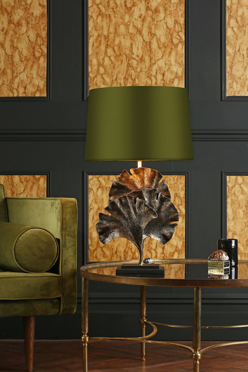 Gingko table lamp in black / gold, base only by David Hunt Lighting ...