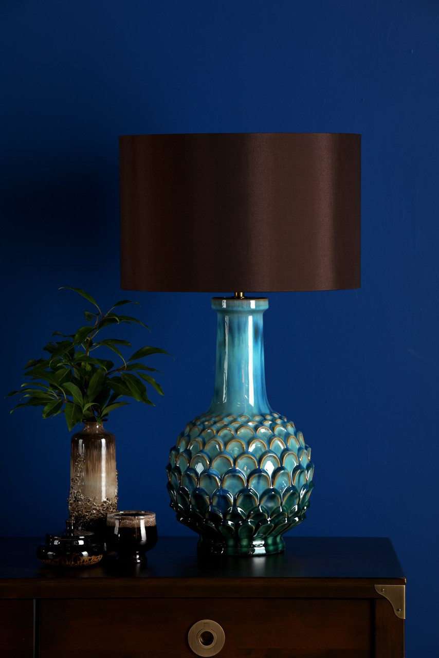 Edlyn Table Lamp Blue Reactive Glaze Base Only | The Home Library ...