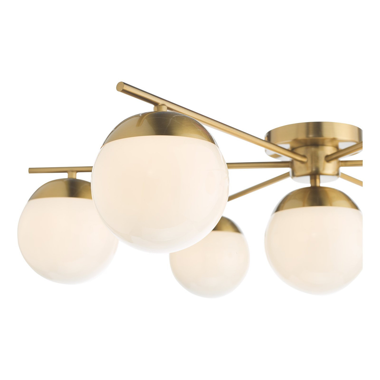 Bombazine 7 Light Semi-Flush Natural Brass and Opal Glass | The Home ...