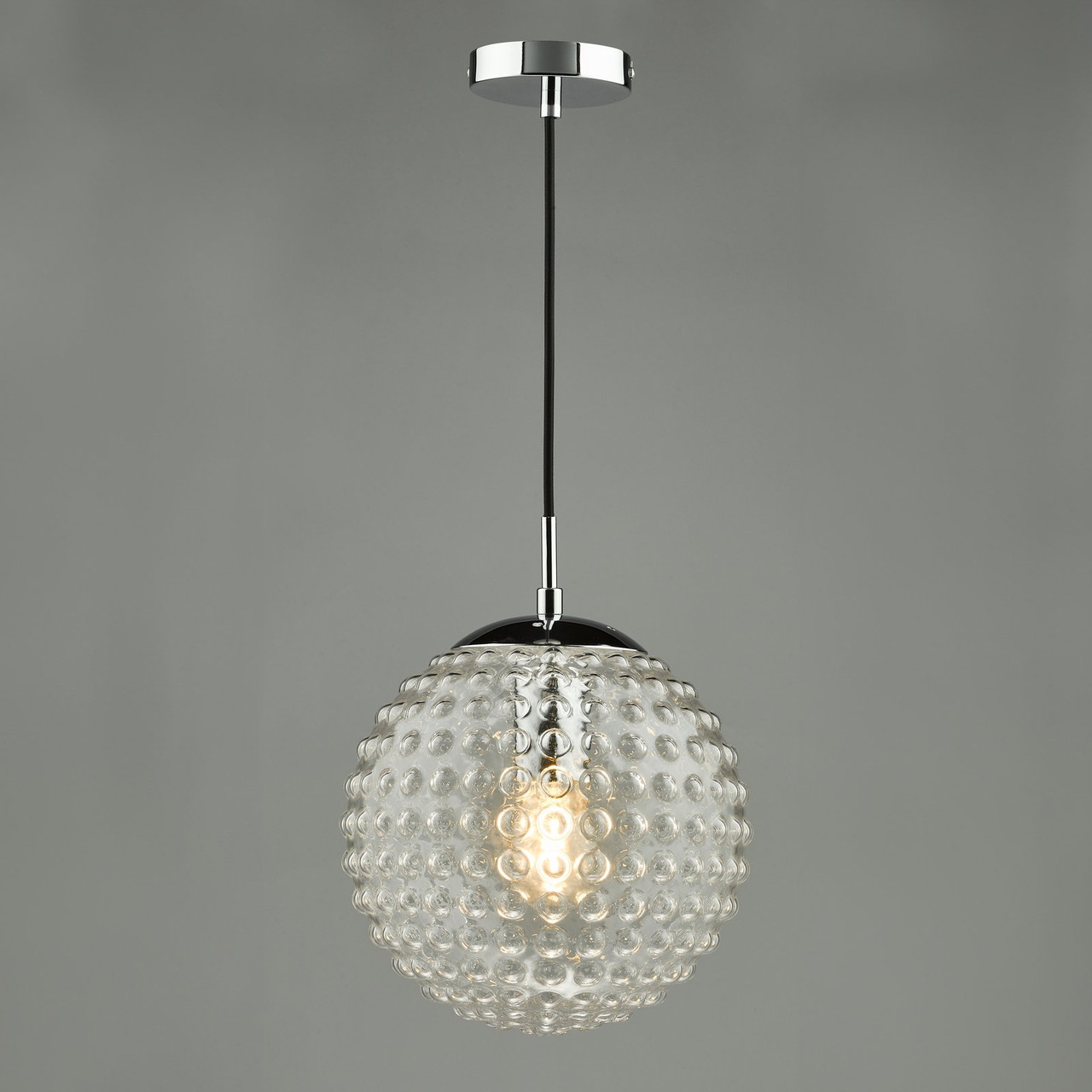Hobnail Pendant Polished Chrome & Clear Glass | The Home Library ...