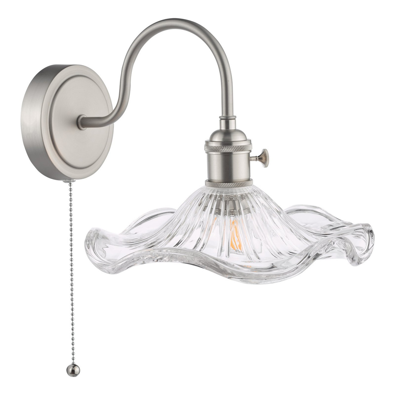 Hadano Wall Light Antique Chrome and Wavy Glass | The Home Library ...