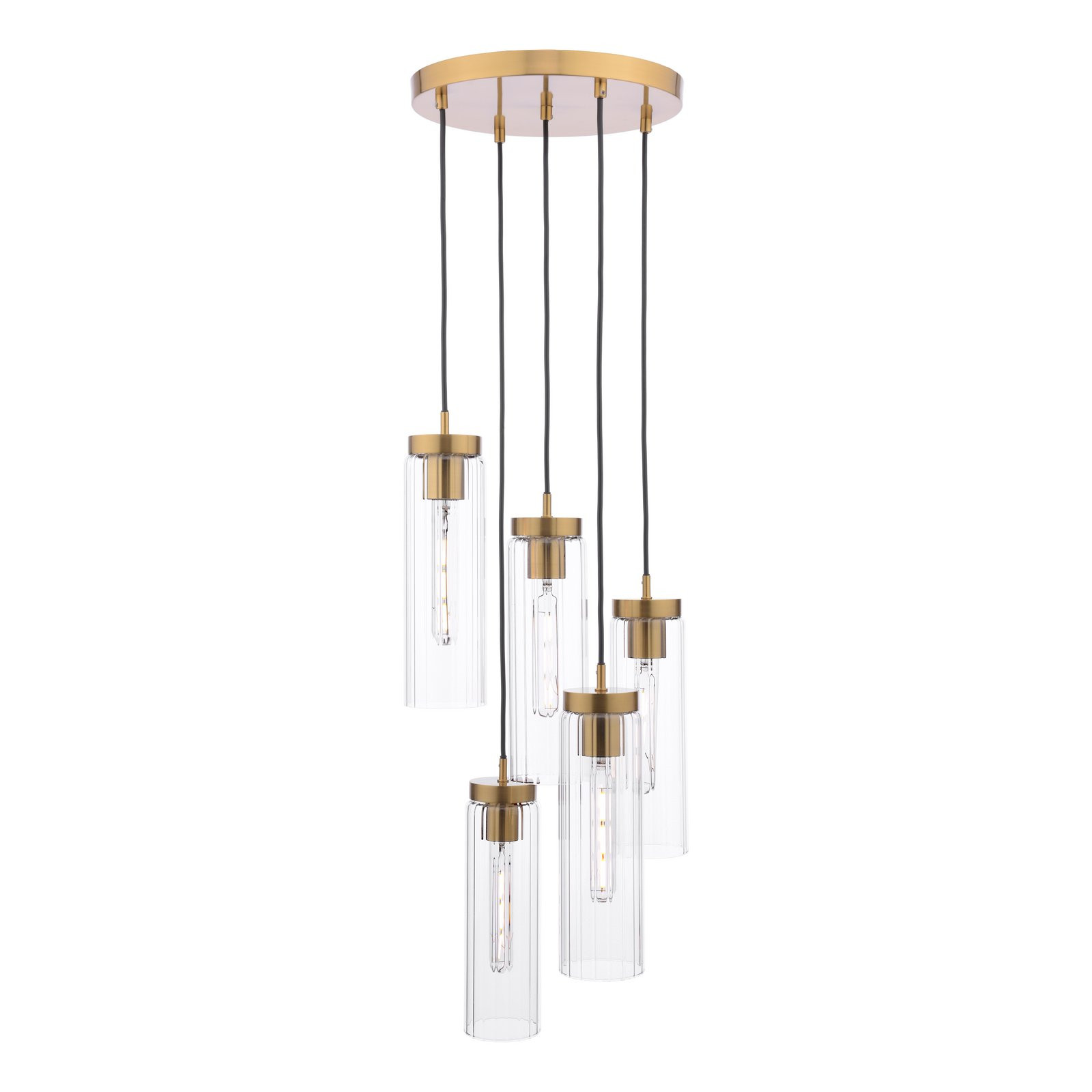 Aurelia 15 Light Cluster Pendant Black Chrome & Copper/Bronze Glass by ...