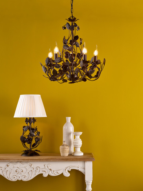 Priscilla 5 Light Pendant Matt Black/Bronze Fitting Only | The Home ...