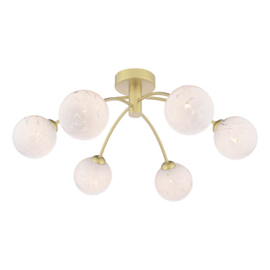 Izzy 6 Light Semi-Flush Polished Gold & Confetti Glass | The Home ...