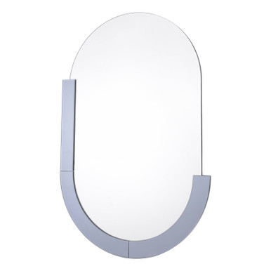 Kaylee Oval Mirror Smoked Glass Panel 90 X 60cm | The Home Library ...