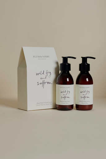 Wild Fig & Saffron Hand Wash & Hand Lotion Duo Gift Set by Plum & Ashby ...
