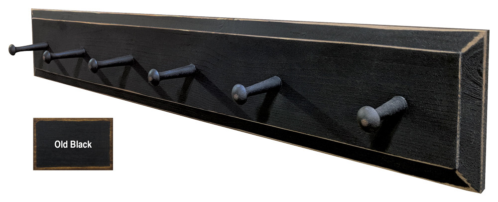 Peg Rack 3' Long | Wood Rack with Six Pegs | Sawdust City LLC
