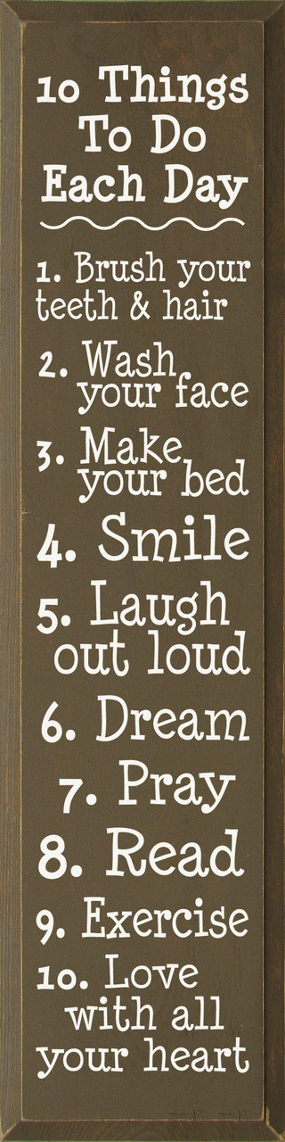 10 Things To Do Each Day Â… |Wood Signs with Inspirational To-Do-List ...