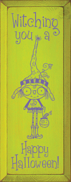 Witching you a Happy Halloween! | Halloween Wood Sign | Sawdust City ...