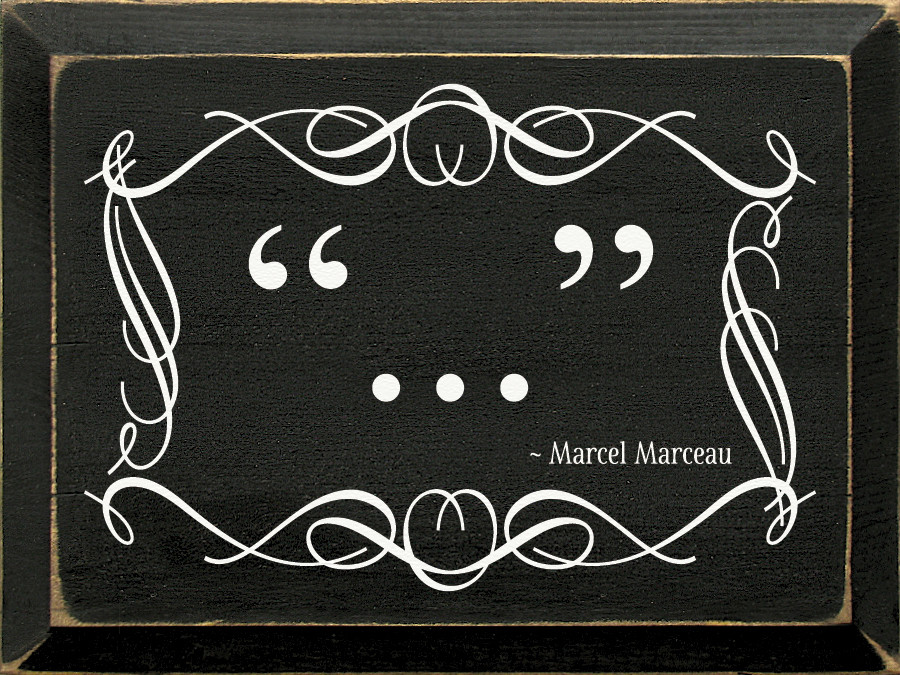 Marcel Marceau |Wood Sign with Fancy Border Art | Sawdust City Wood Signs