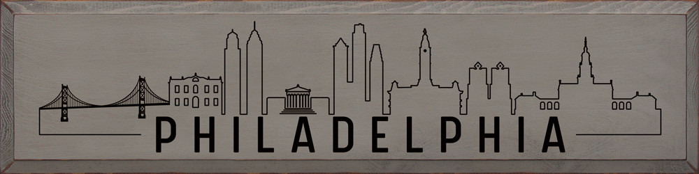 Philadelphia Skyline |City Skyline Wood Signs | Sawdust City Wood Signs