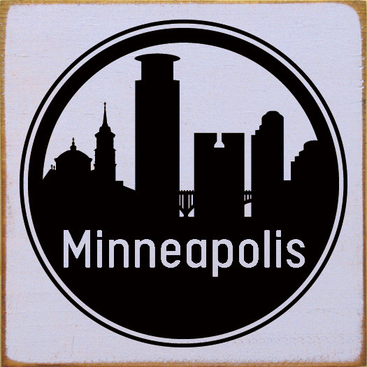 Minneapolis Circle Skyline |City Skyline Wood Signs | Sawdust City Wood ...