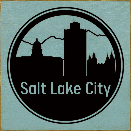 Salt Lake City Circle Skyline |City Skyline Wood Signs | Sawdust City ...