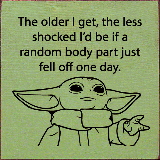 Wood Wall Sign: The older I get, the less shocked I'd be if a random ...