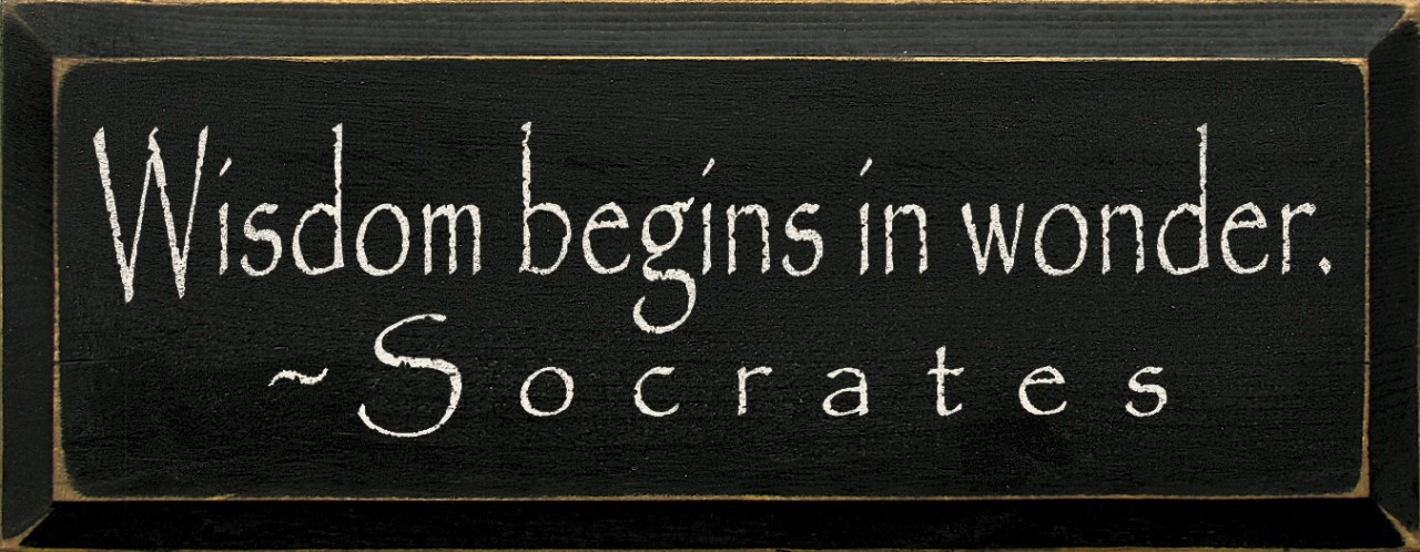 Wisdom Begins In Wonder ~ Socrates (small) | Wood Sign With Famous ...