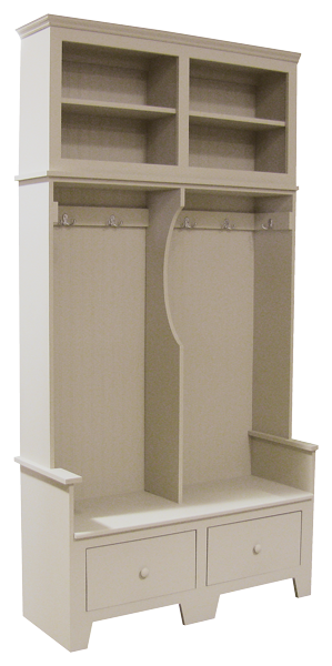 CUSTOM - Large Multi-Section Locker & Bench Combos | Custom Wood ...