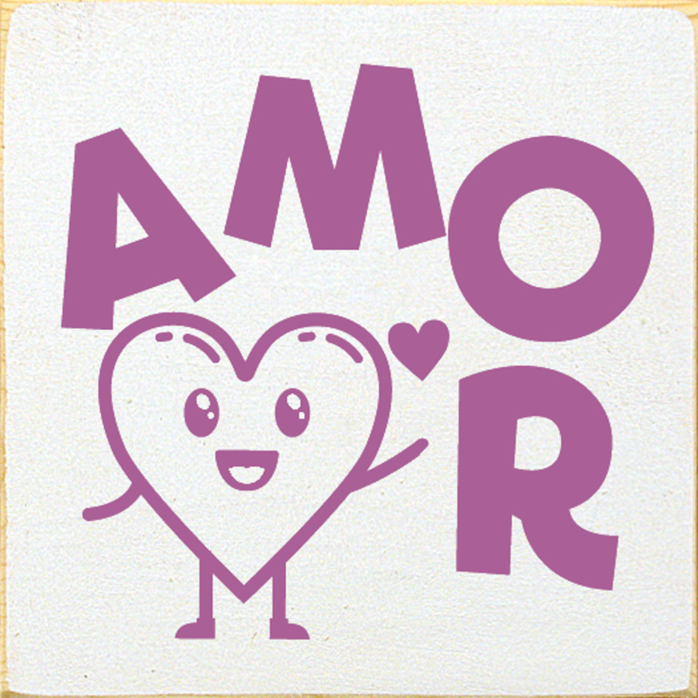 Amor (Heart) | Wooden Valentine Signs | Sawdust City Wood Signs