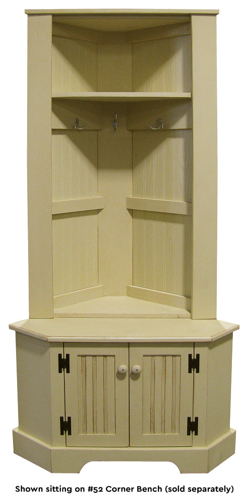 Corner Locker 50" tall | Wooden Corner Cabinet wih Shelves and Doors ...