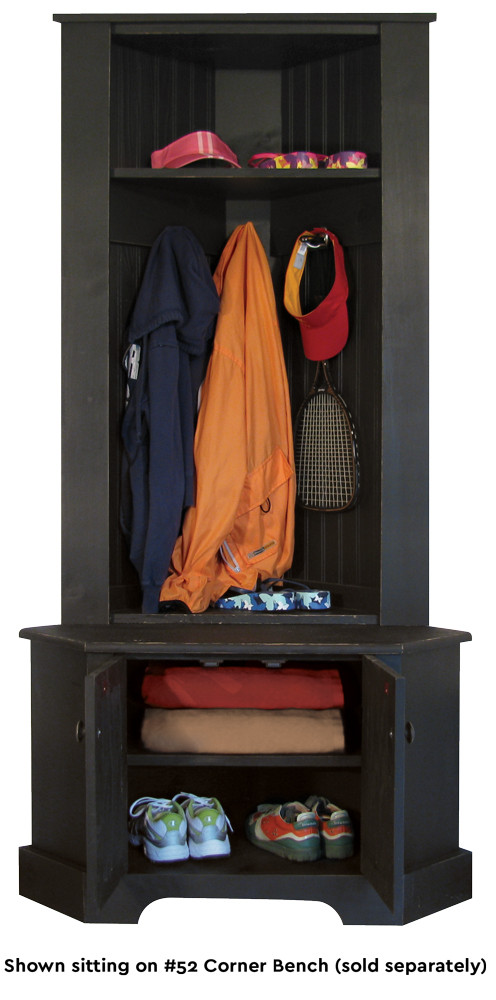 Corner Locker 50" tall | Wooden Corner Cabinet wih Shelves and Doors ...