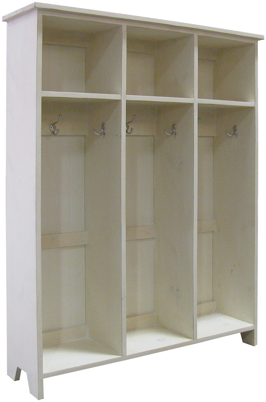 Wood Home Locker - 3 Units | Wooden Storage Unit with Shelves and Hooks ...