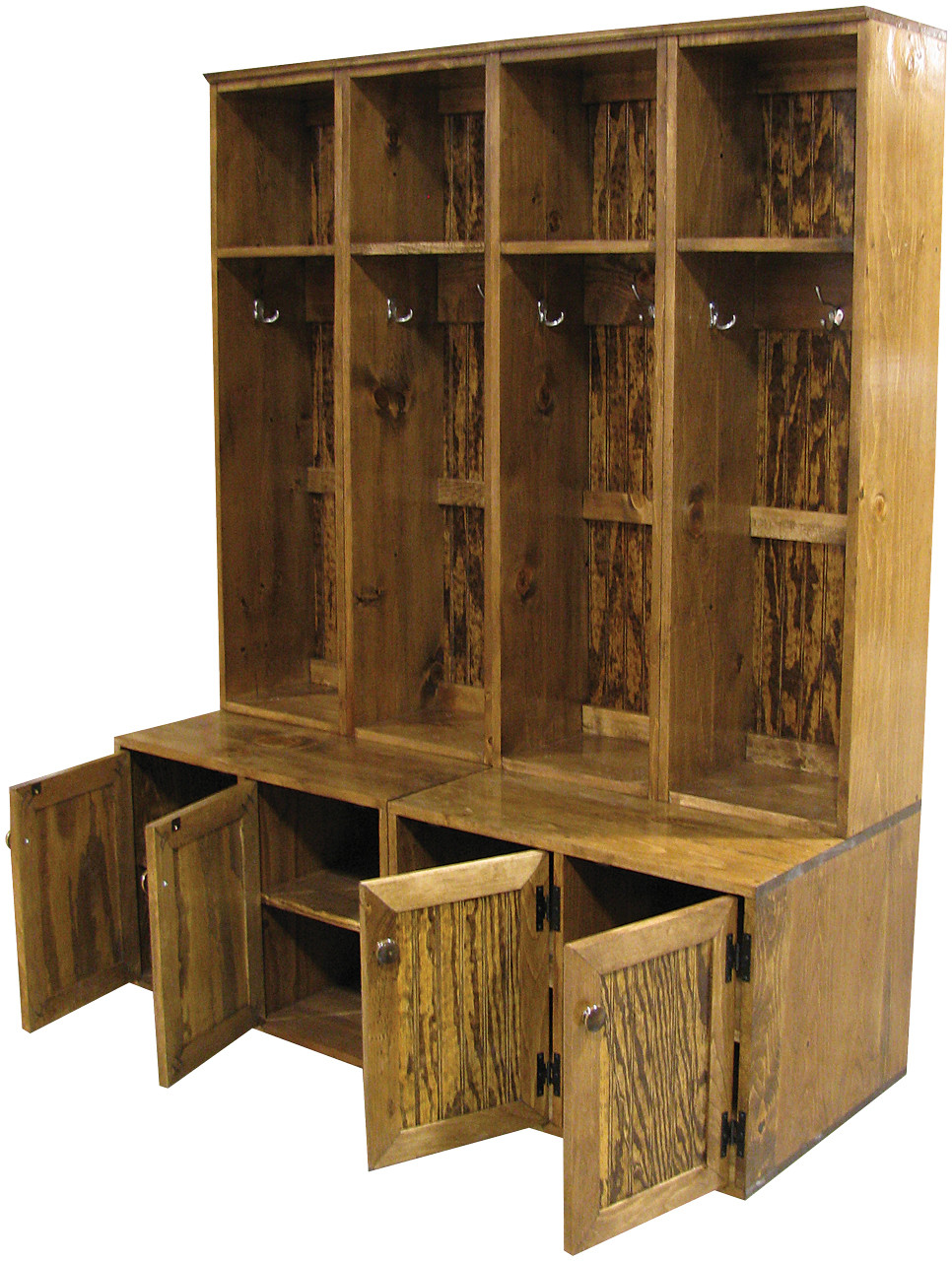 Wooden Locker Bench with Cubbies | Wood Bench with Locker Cubbies ...