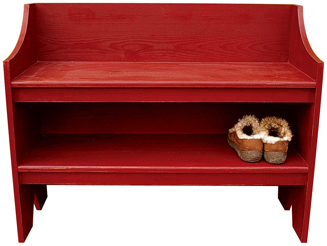 Large Shelf Bench | 3' Wooden Bench with Shelf | Sawdust City LLC