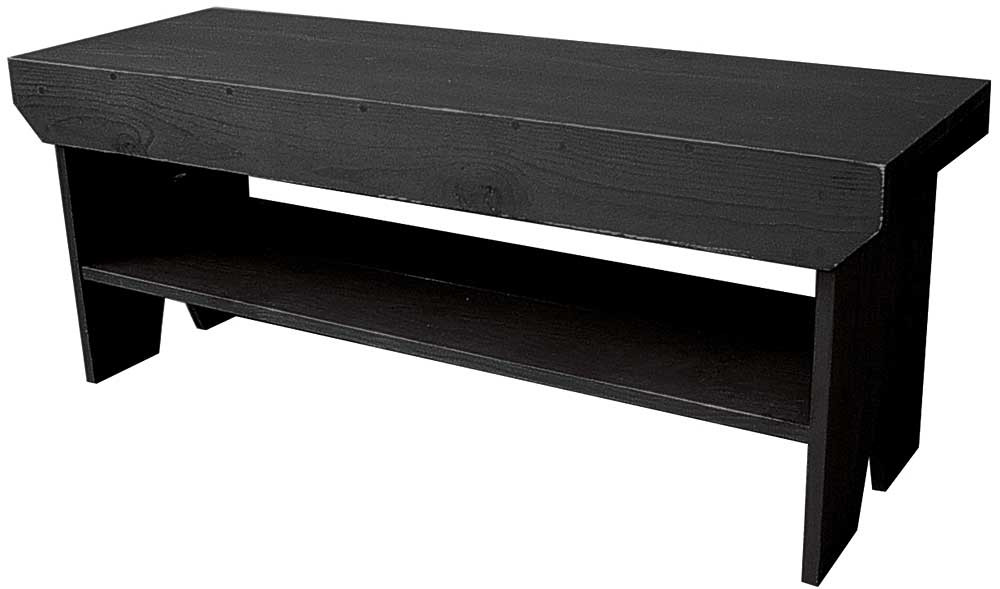 Bench with Shelf |4' Wooden Bench with Shelf| Sawdust City LLC