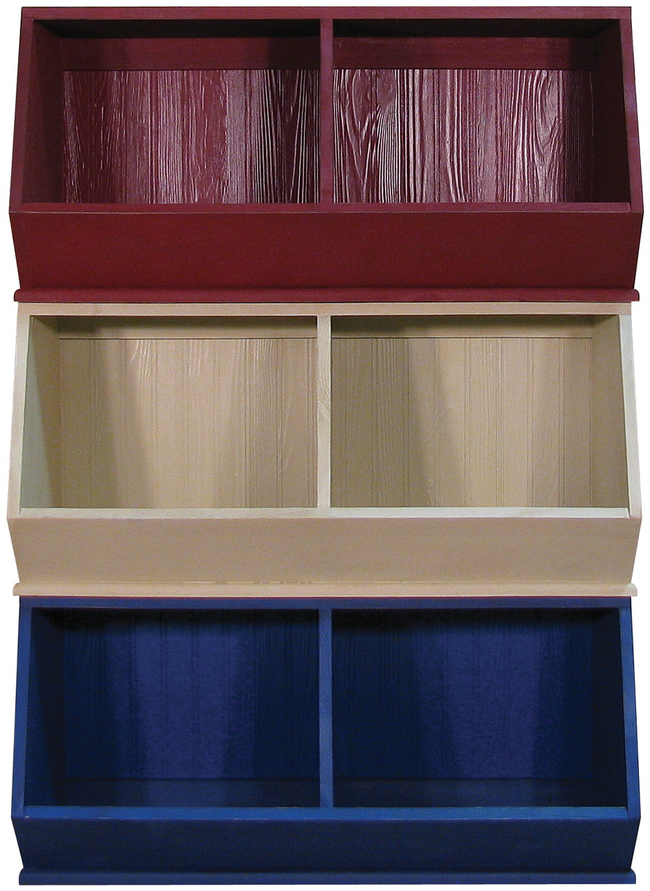 Wood Bin | Wooden Storage Bin with Two Cubbies | Sawdust City LLC