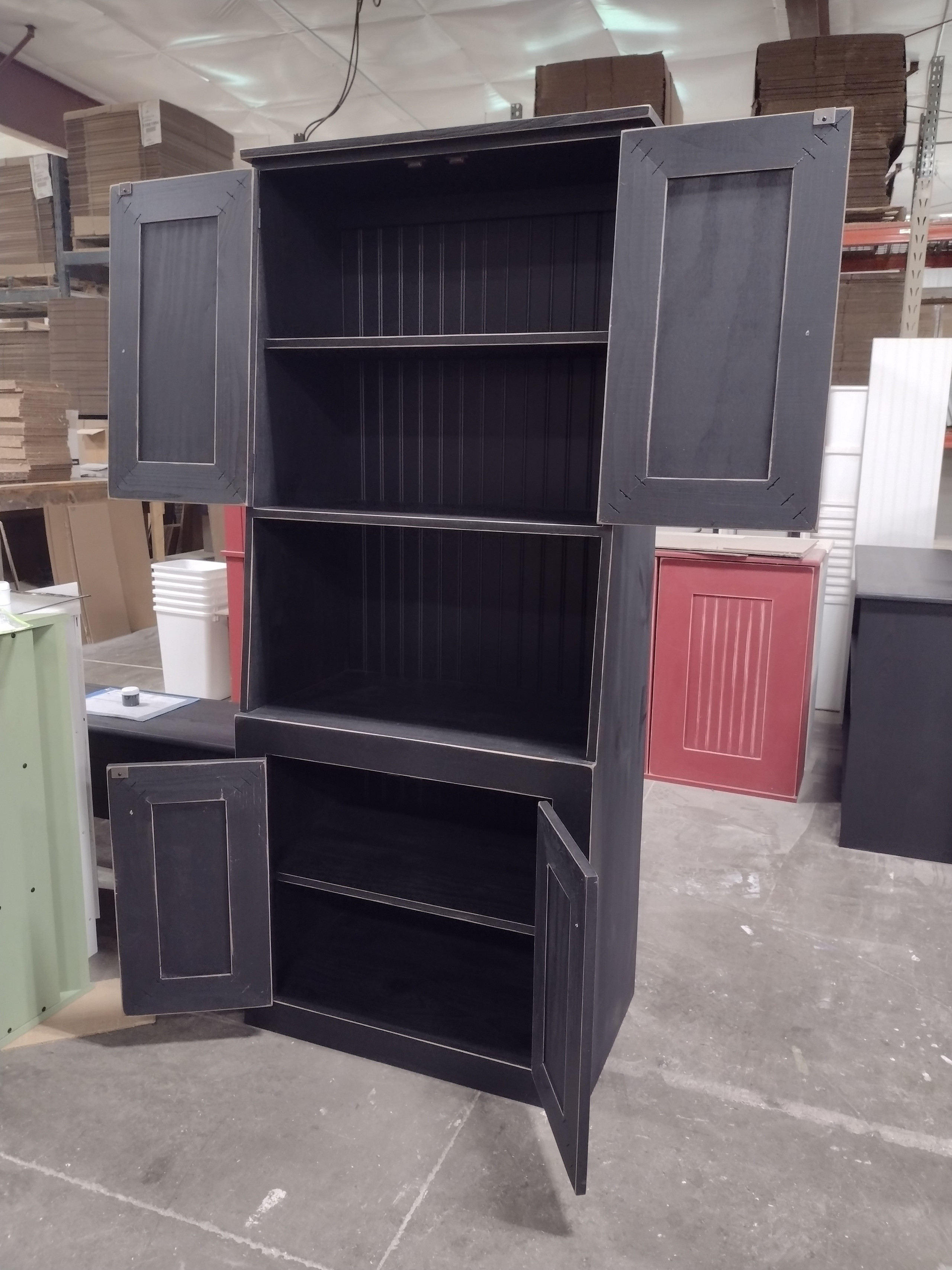 CUSTOM - Cantback Hutch with Top Doors | Custom Pine Hutch | Sawdust ...
