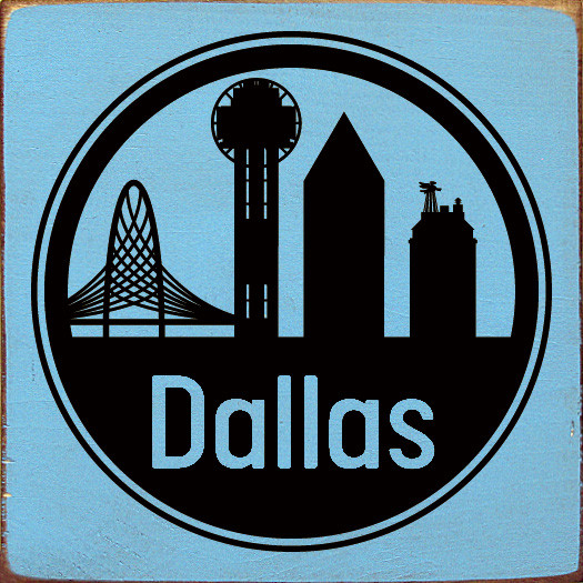 Dallas Circle Skyline |City Skyline Wood Signs | Sawdust City Wood Signs