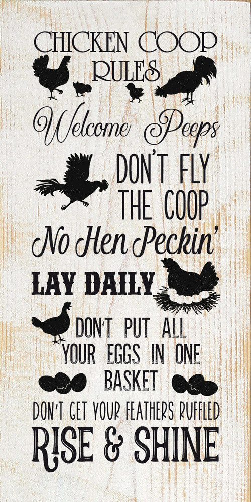Chicken Coop Rules | Wooden Farm Signs | Sawdust City Wood Signs