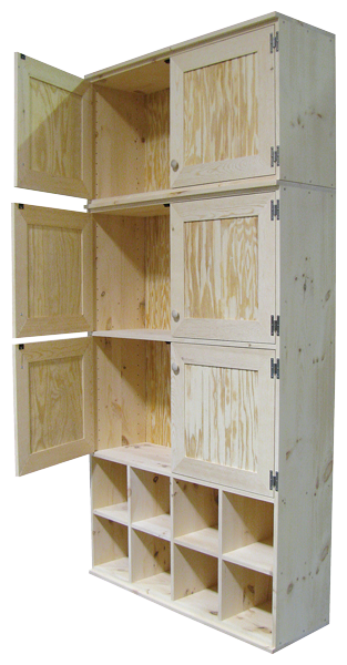 CUSTOM - Unfinished Cabinets & Cubbies | Custom Pine Cabinet | Sawdust ...