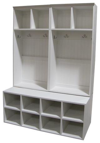 CUSTOM - Double-Wide Lockers on Cubbies | Custom Pine Lockers | Sawdust ...