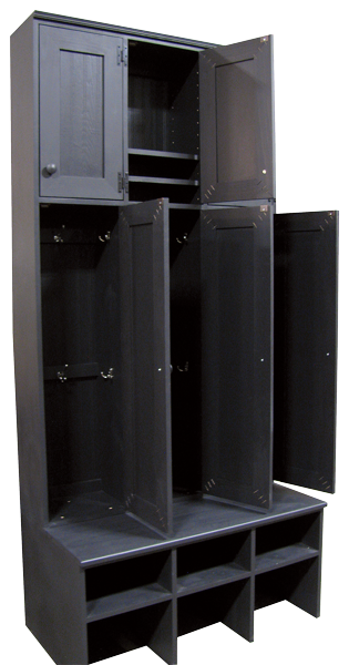 3-Section Wood Locker Unit | Wood Mudroom Storage | Sawdust City LLC