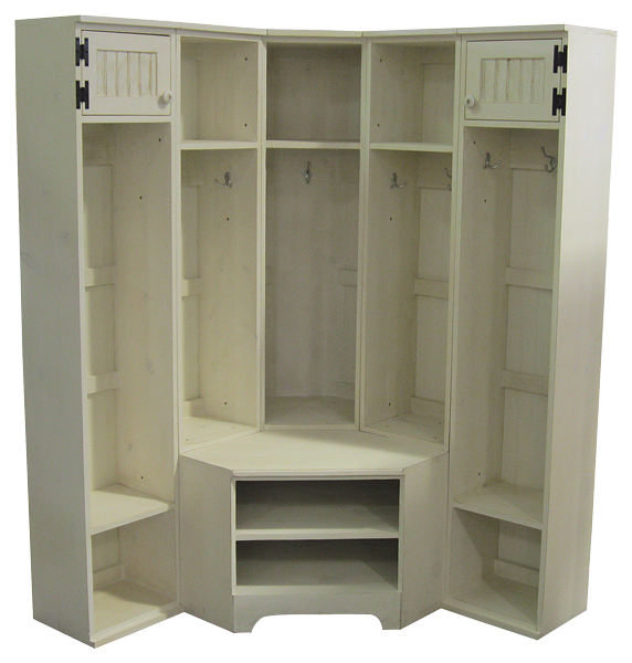 CUSTOM - Corner Locker Setup with Shelves & Doors - Sawdust City LLC