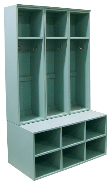 CUSTOM - 3-Locker & Cubby Bench Combo | Custom Pine Cubby Locker ...