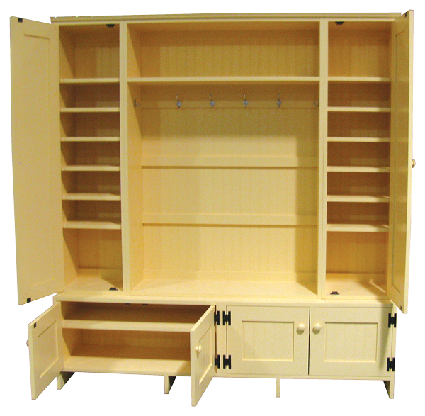 CUSTOM - Colorful Lockers on Benches - Sawdust City LLC