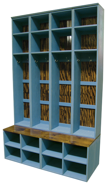 CUSTOM - 4 Tall Lockers on Benches | Custom Tall Wooden Bench Lockers ...