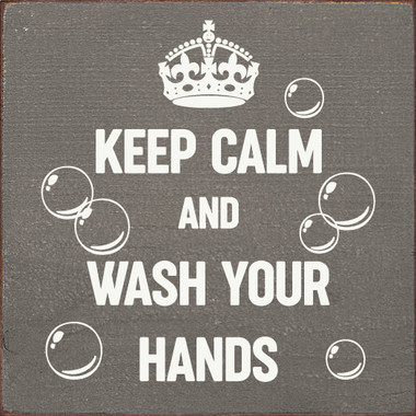 Keep Calm And Wash Your Hands | Small Wood Tile | Sawdust City Wood Signs