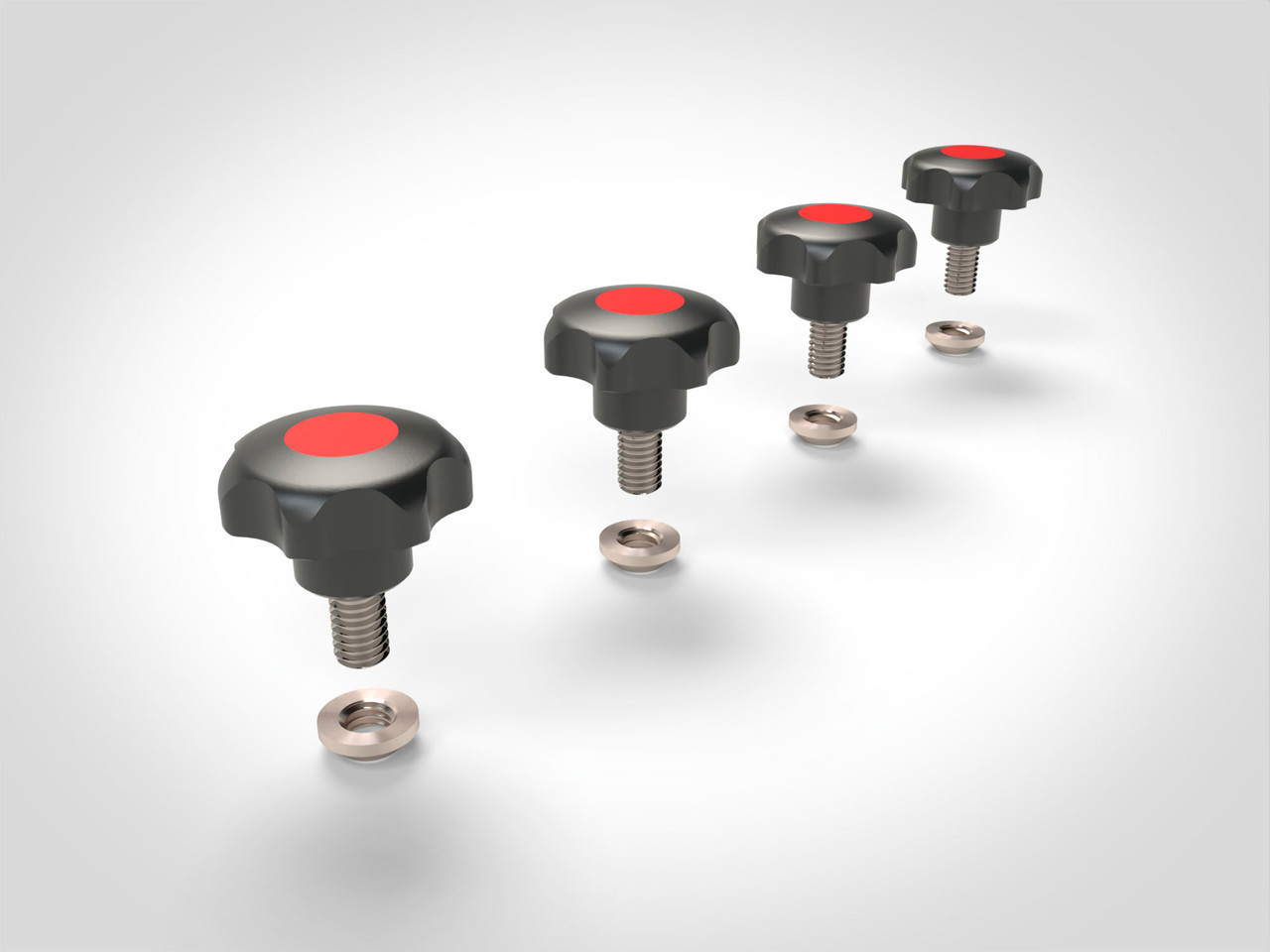 Spare M6 Knob Set with Centering Spacers | TSO Products