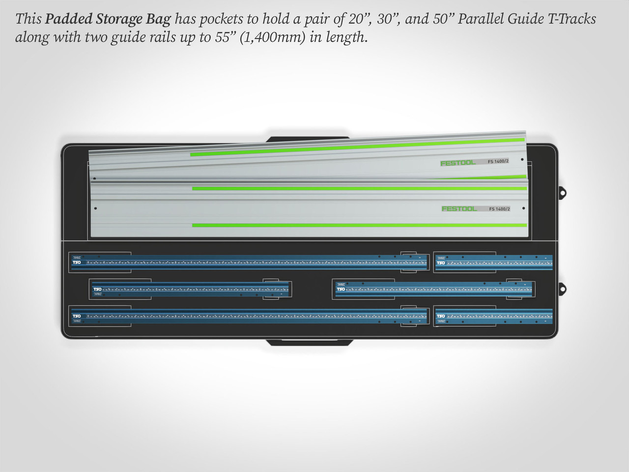Padded Storage Bag for TSO Parallel Guides & Guide Rails Up to 55" Long | TSO Products