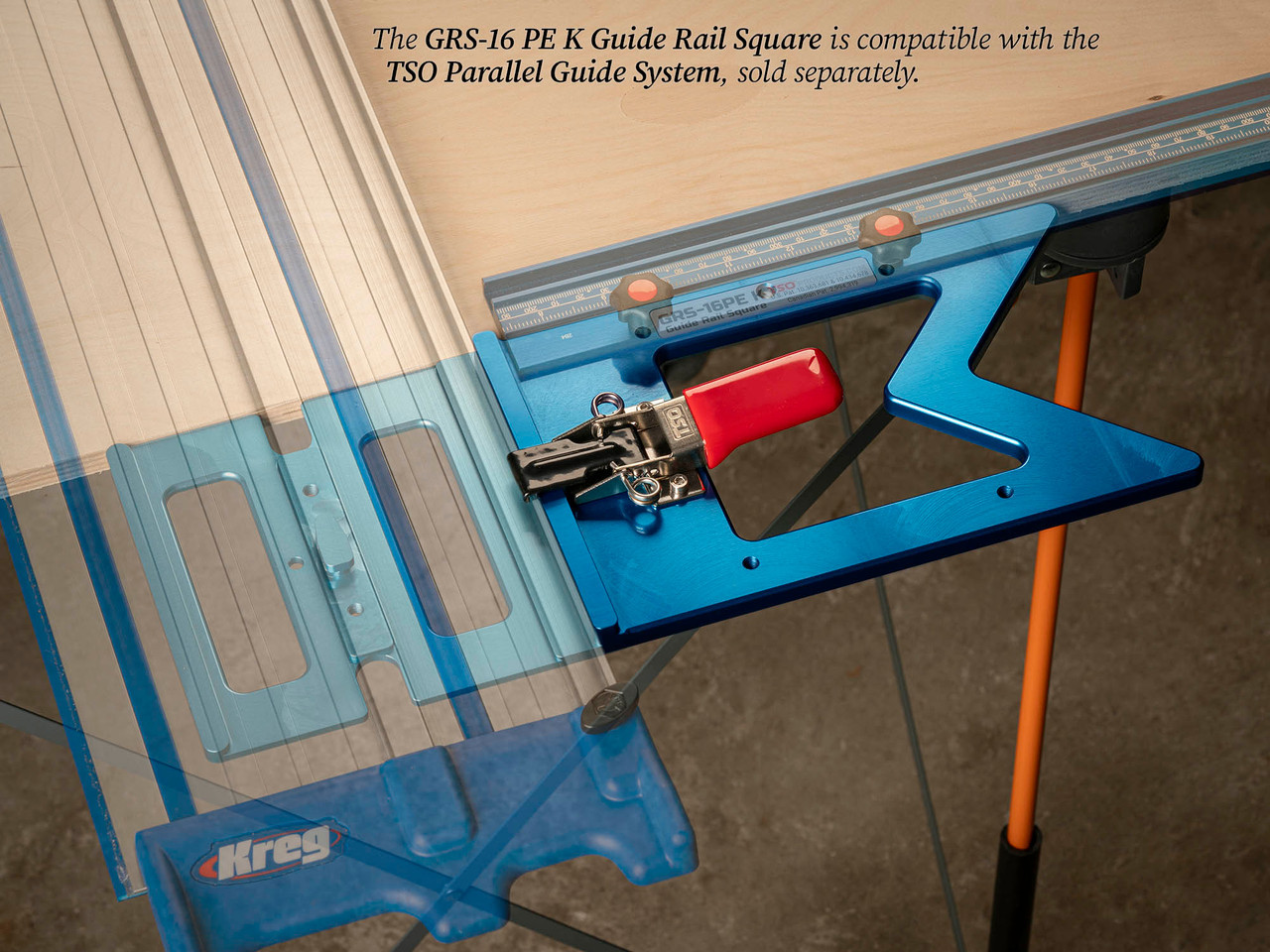 GRS-16 PE K Guide Rail Square for Kreg Track Saw Systems