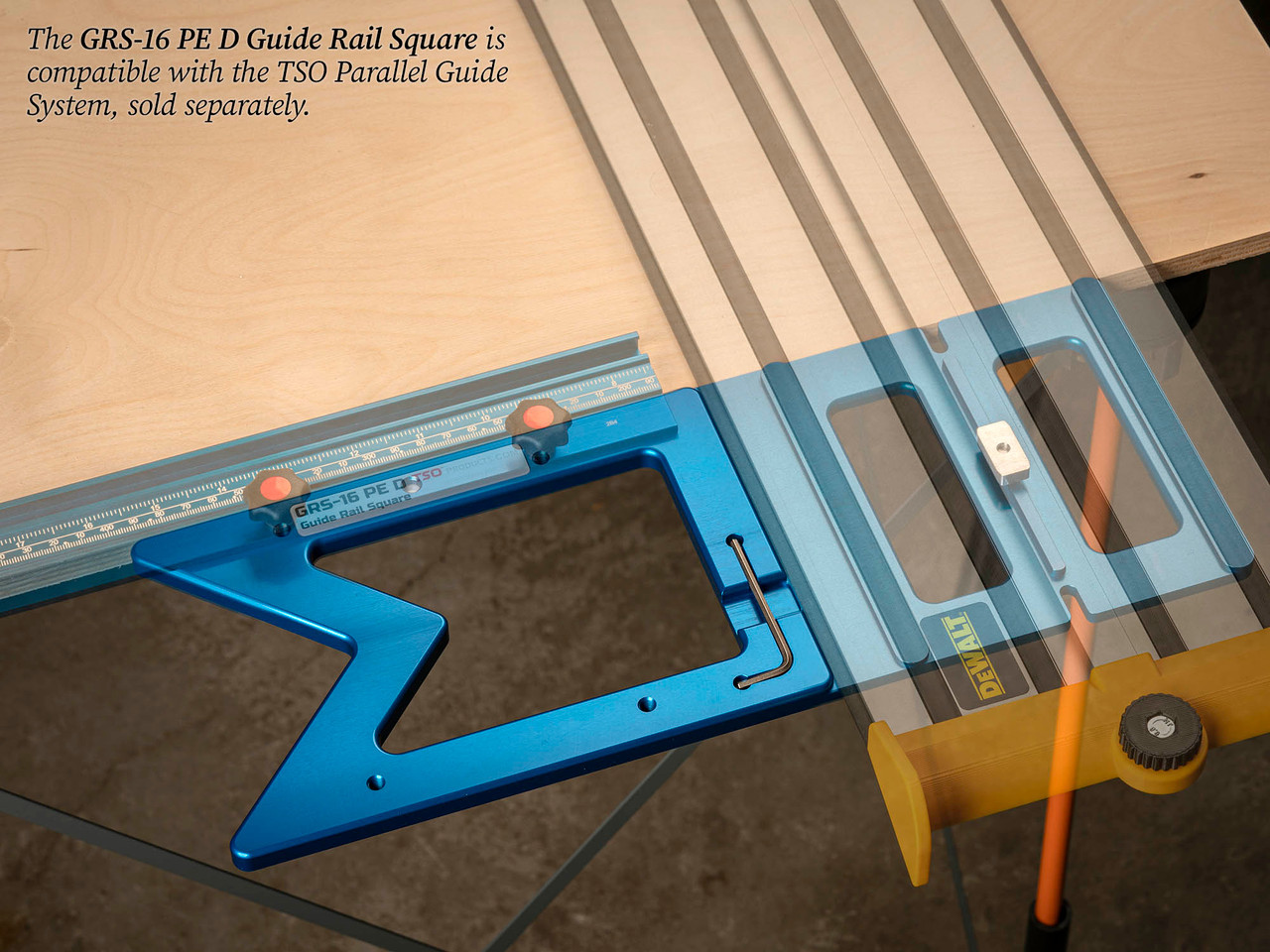 GRS-16 PE D Guide Rail Square for DeWalt Track Saws