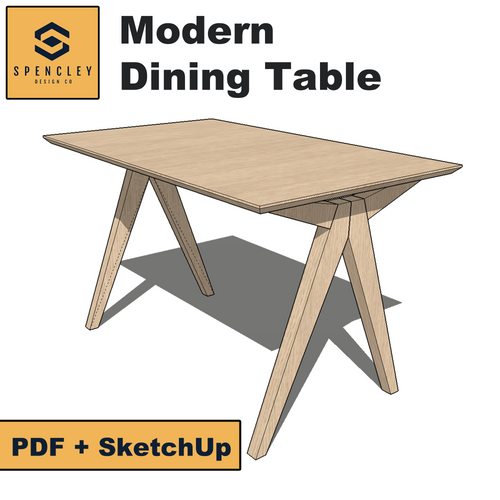 Modern Dining Table - Plans | Made by Spencley Design Co.