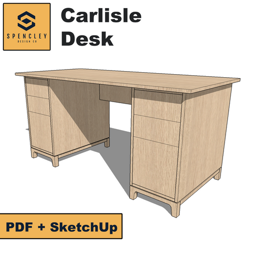 Carlisle Desk Plans Made by Spencley Design Co