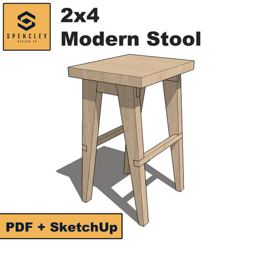 2x4 Modern Stool - Plans | Made by Spencley Design Co.