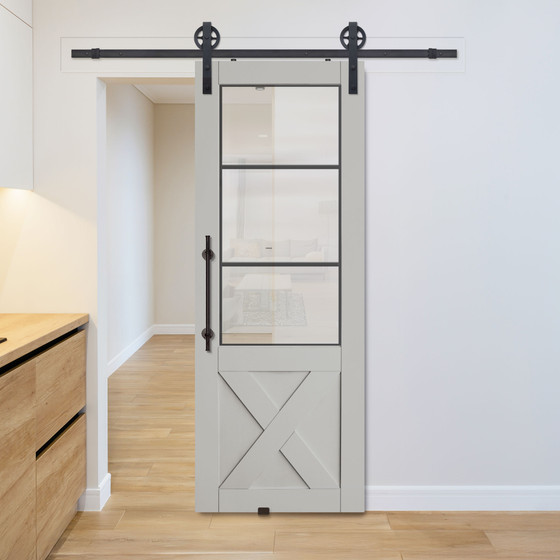3 Lite SDL X Panel MDF Barn Door - BarnDoorz.com