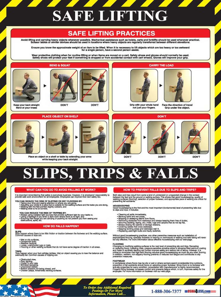 Osha Lifting Safety Poster Workplace Ergonomics Safety Tips Poster