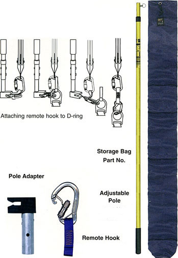 MSA Adjustable Fiberglass Reach Rescue Pole - 8 ft. to 24ft ...