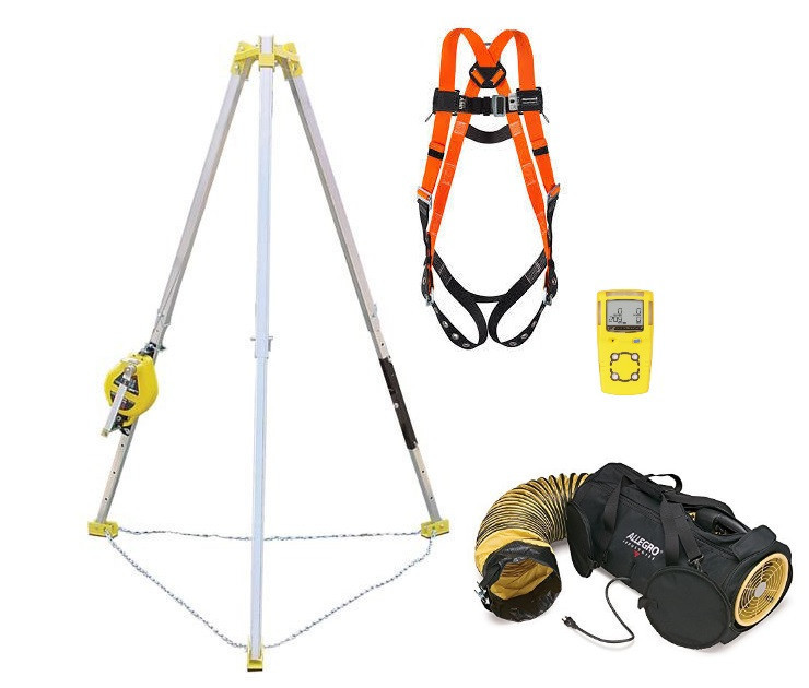 MSA Workman 8' Tripod & 50' Workman SRL with 65' Winch Confined Space ...